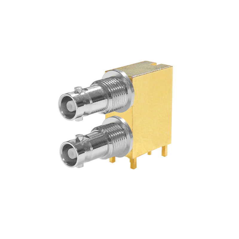12GHz Dual Port Right Angled Micro BNC Connector from Cambridge Electronics